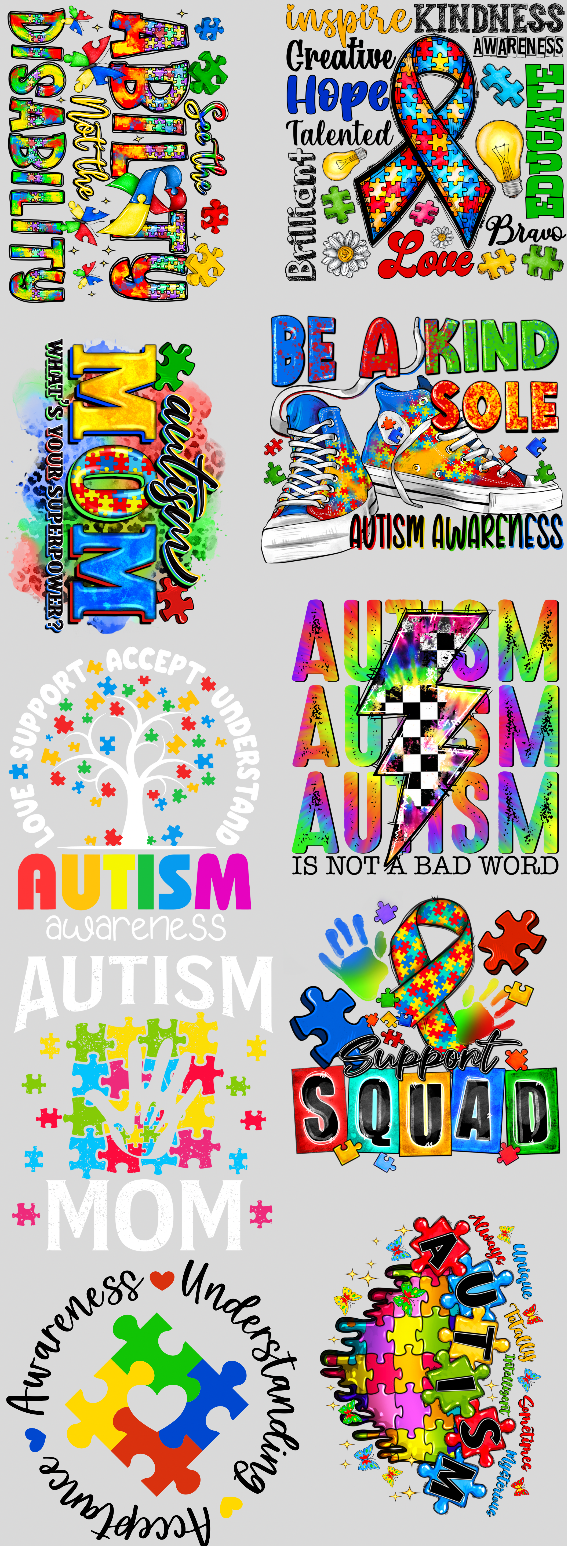 Autism Gang Sheet 22X60 – HotMessExpress